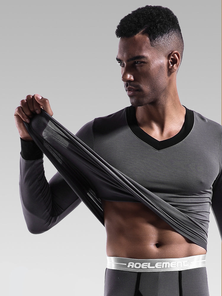 Mens Base Layers V-Neck Thermal Shirt – versaley